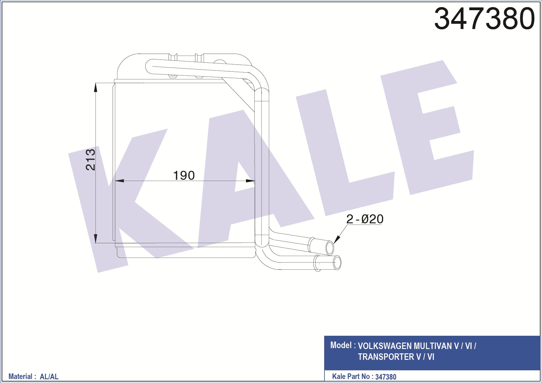 Kalorıfer Radyatörü KALE RADYATOR 347380 OEM : 7H1819031 | Parbulo.com ...