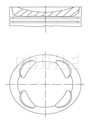 Piston R55/56/60 77.00Mm MAHLE ORIGINAL 081PI00104000 OEM : 11257589348 ...