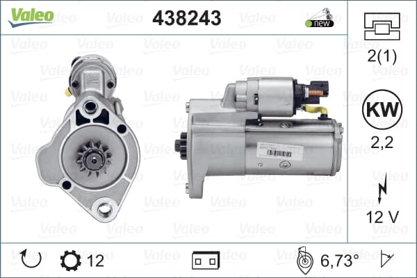 Marş Dinamosu VALEO 438243 OEM : 2H0911023 | Parbulo.com | Otomotiv ...